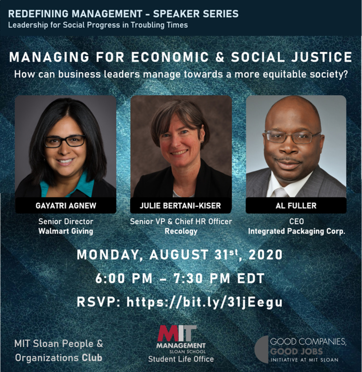 Managing for Economic and Social Justice | MIT Sustainability